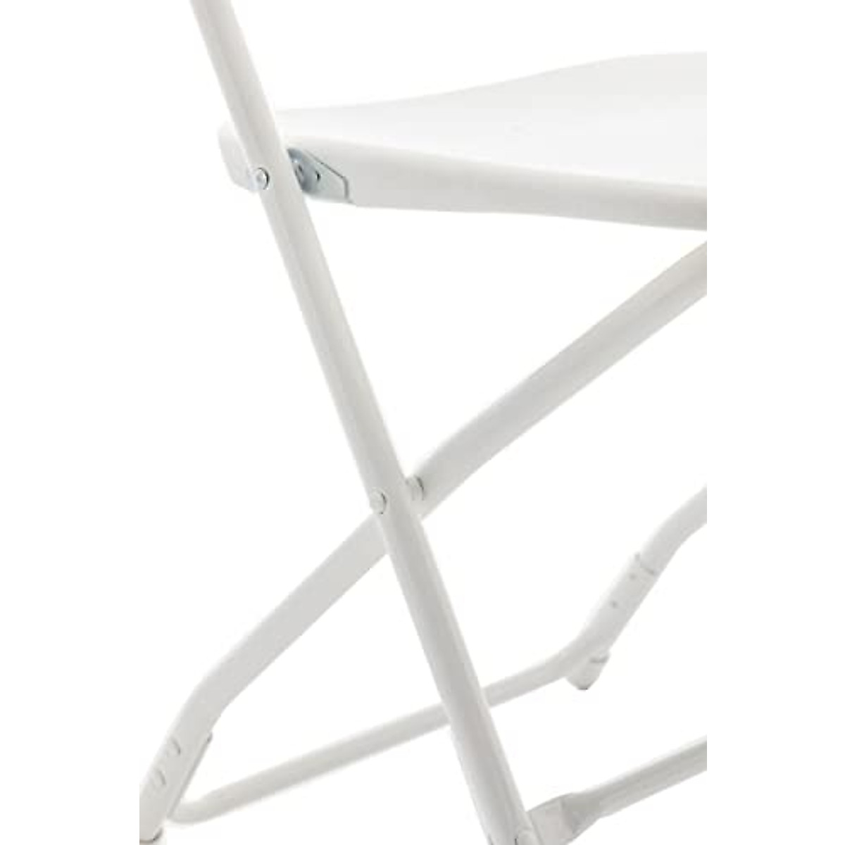 BTEXPERT White Plastic Folding Steel Frame Commercial High Capacity Event Chair Lightweight Wedding Party Set of 2