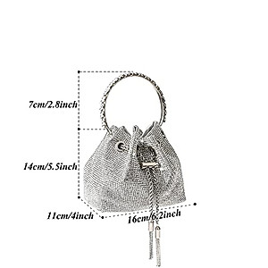 MMYOMI Women Upgrade Sparkly Rhinestone Glitter Evening Bag, Shoulder Bags Crossbody Bag Purses for Wedding Prom Party Club