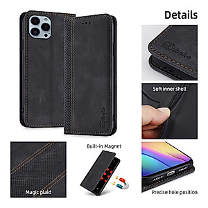 AKABEILA Case for One Plus Nord CE 3 Lite 5G Premium PU Leather Flip Wallet Case with Magnetic Closure Kickstand Card Slots Folio Mobile Phone Case Cover Protective Case Black