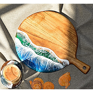 CUTTING BOARD AND CUP HOLDER SET, CHOPPING BOARD AND CUP HOLDER SET, RESIN CUTTING BOARD, CHOPPING BOARD, CUTTING BOARD, OCEAN THEME CUTTING BOARD, CUSTOMIZED CUTTING BOARD, PERSONALIZED CUTTING BOARD