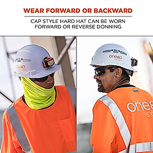 Vented Hard Hat Cap Style, Ratchet Suspension, Class C, Ergodyne Skullerz 8972, Orange
