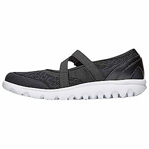 Propét Womens TravelActiv Mary Jane Walking Walking Sneakers Shoes - Black - Size 10 4E