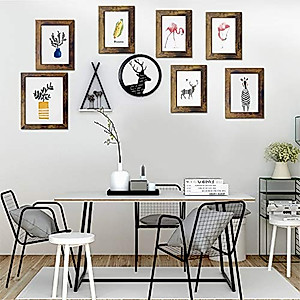 PETAFLOP 5x7 Frame Rustic Picture Frames Fits 5 by 7 Inch Photo Wall Tabletop Display, 7 Pack