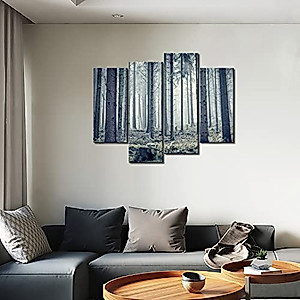 Forest Straight Trees Grass On Land Wall Art Painting The Picture Print On Canvas Landscape Pictures for Home Decor Decoration Gift