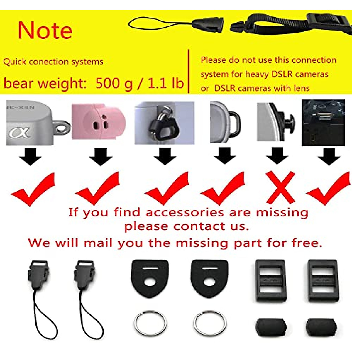 CHMETE Washable Soft Neoprene Camera Neck Strap (Black)