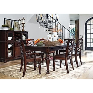 Signature Design by Ashley Porter Traditional Hand Finished Rustic Dining Arm Chair, Set of 2, Brown