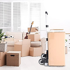 150lbs Folding Hand Truck Dolly, Aluminium Portable Folding Dolly cart with Bungee Rope,Black Platform Truck