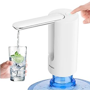 Portable Water Dispenser, 5 Gallon Water Bottle Pump,USB Charging Automatic Drinking Water Pump with Foldable Water Outlet,Portable Water Jug Switch for Home Kitchen Office Camping