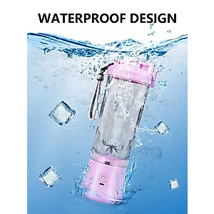 Portable Blender 20oz Large Capacity, 6 Blades Mini Blender for Shakes and Smoothies, BPA Free Personal Blender with Rechargeable USB, Fresh Juice Blender for On the Go, Purple