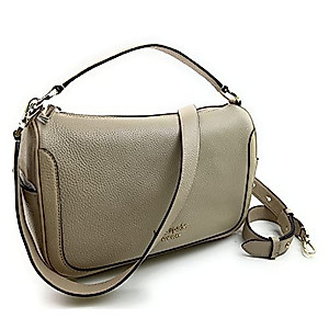 Kate Spade Smoosh Top Zip Satchel Crossbody Pebbled Leather (Light Sand)