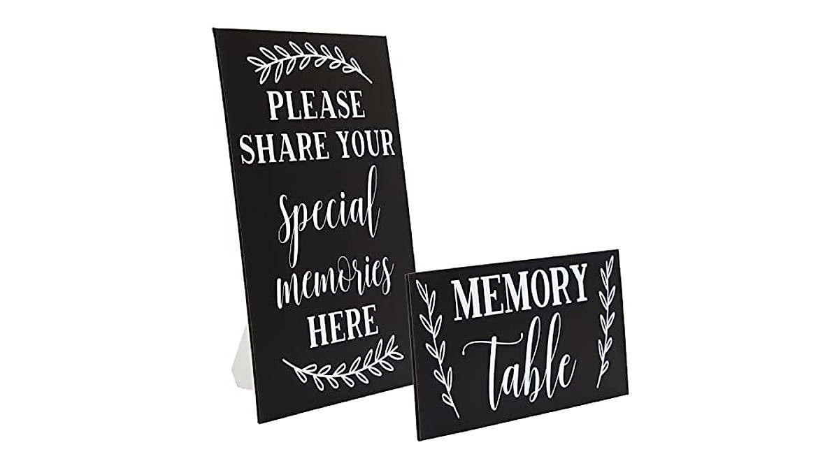Memory Signs for Funerals and Memorials | Elegant Memorial Decor