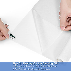 VILMA Window Privacy Film Frosted Glass Window Film Sun Blocking Non Adhesive Heat Blocker Static Window Clings Opaque Decorative Window Stickers for Bathroom Home Office 17.5 x 78.7 Inches