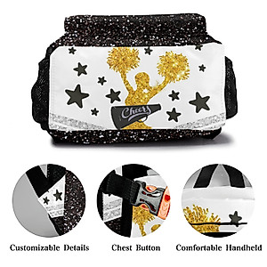WOWPersonalTailor Cheers Black White Cheerleaders Waterproof Casual Daypack for Hiking Sports
