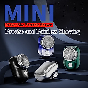 Mini Shaver Portable Electric Shaver, 2023 【New Upgrade】 Pocket Portable Electric Shaver, USB Mini Shaver Travel Electric Razor for Men, Pocket Size Waterproof Razor Washable Portable (Black)