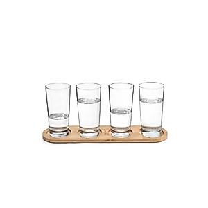 Truvalent Kitchen Countertop Cup Organizer | Wooden Cup Holder Dish for Kids & Families | Stylish Cup Spot for Counter | Durable Countertop Drink Holder (Holds 4 Cups)