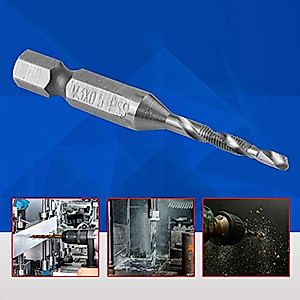 1/4" Hex Drill Tap Drill, M3 HSS Combination Hex Shank Drill & Tap, Power Tool Part Drill Bit for Aluminum Soft Metal