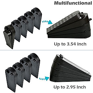 8Pcs Set Black Door Stopper Easily Wedges Door Gaps up Finger Protector Flexible Floor Door Stops - Non-Scratching Door Stop - Modern Wedge Door Stop Design