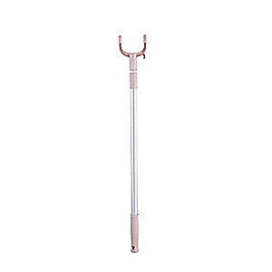 Closet Stick Pole,Closet Hook,Fashion Aluminum Alloy Telescopic Extending Reach Stick Clothes Poles/Rod/Hanger/Fork/Rail/Hooker/Stick for Clothes Rack/Closet/Ceiling/Shelf (Lotus Color)