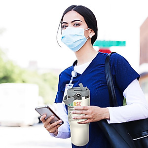 soeufnwhf 30oz Nurse Tumbler Cup with Handle Nurse Travel Coffee Mug, Nurse Nutrition Facts Tumbler, Best Nursing School Gifts, Nursing Graduation Gifts, RN Gifts for Nurses Appreciation Gifts
