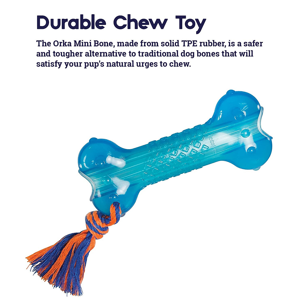 Petstages Orka Bone Royal Blue Treat-Dispensing Dog Chew Toy