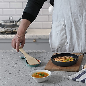 Colorful Hand Painted Spoon Rest - Ceramic Large Spoon Holder for Kitchen Counter Stove Top, Dishwasher Safe, Multicolor (1 Pack)