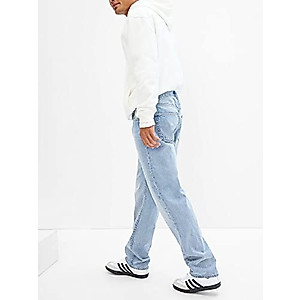 GAP Mens Original Straight Fit Jeans, Light Wash, 34W x 32L US