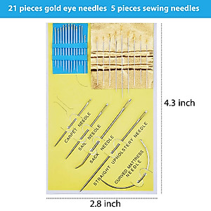 6 Rolls Strong Upholstery Thread High Strength Sewing Waxed Thread with Hand Stitching Needle Set for Denim Leather Craft DIY Machine (White, Black, Light Grey, Dark Blue, Khaki, Coffee, 0.55 mm)