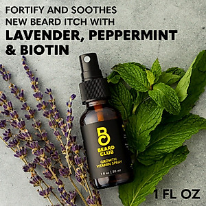 Beard Club Biotin Vitamin Spray for Facial Hair Growth - Natural Formula for Fuller, Thicker Beard, Easy-to-Use, Nourishing & Soothing for All Beard Types & Skin