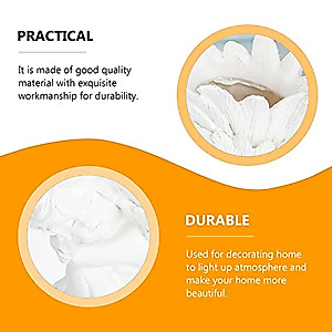 YARDWE Angel Figurine Pen Holder Succulent Planter Pot Angel Head Face Planter Pot Cement Cactus Flower Holder Bonsai Container for Indoor Garden Plants