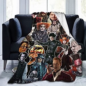 Blanket Johnny Depp Soft and Comfortable Warm Fleece Blanket for Sofa,Office Bed car Camp Couch Cozy Plush Throw Blankets Beach Blankets