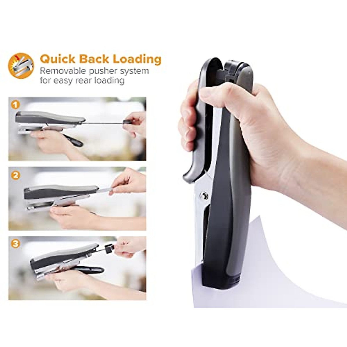 Bostitch No-Jam Desk Stapler (SSP-99), Black/Gray, 11.06 x 2.13 x 5 inches