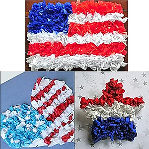 Exquiss 2000pcs 4th of July National Day Patriotic Tissue Paper Squares (2”) for DIY Patriotic Crafts Red White Blue USA American Independence Day for Kids Favors Classroom Home Activity Art Projects