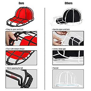Hat Washers, 2-Pack Baseball Hat Cleaners Cap Washer, Fit for Adult/Kid's Hat Washer Frame Cage, Hat Protector Racks for Washing Machine, Black