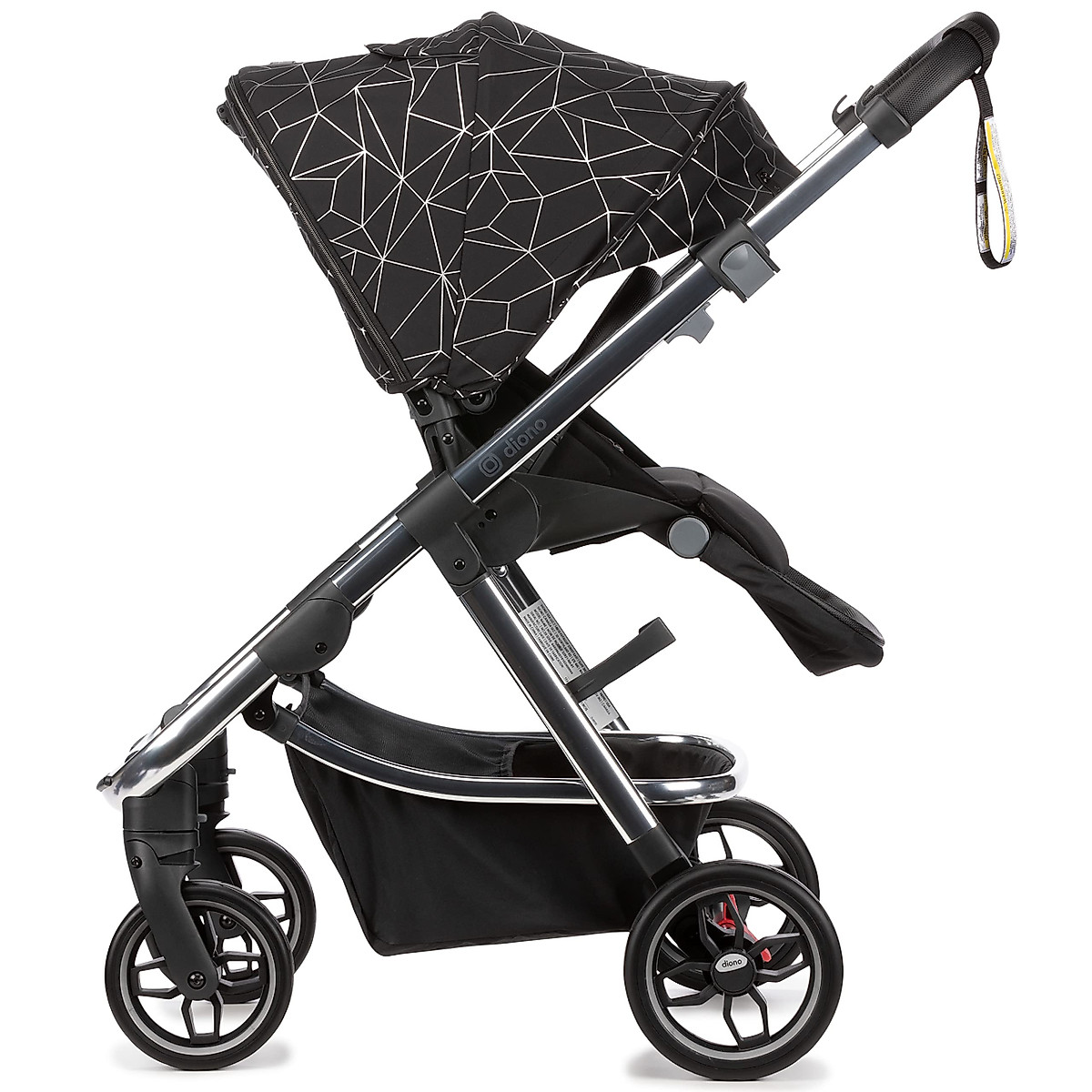 Diono Excurze Luxe Baby, Infant, Toddler Stroller, Perfect City Travel System Stroller and Car Seat Compatible, Adaptors Included Compact Fold, Narrow Ride, XL Storage Basket, Black Platinum