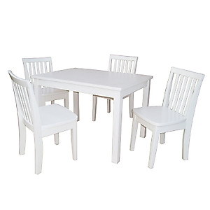 International Concepts 5-Piece 2532 Table with 4 Mission Juvenile Chairs, Linen White Finish