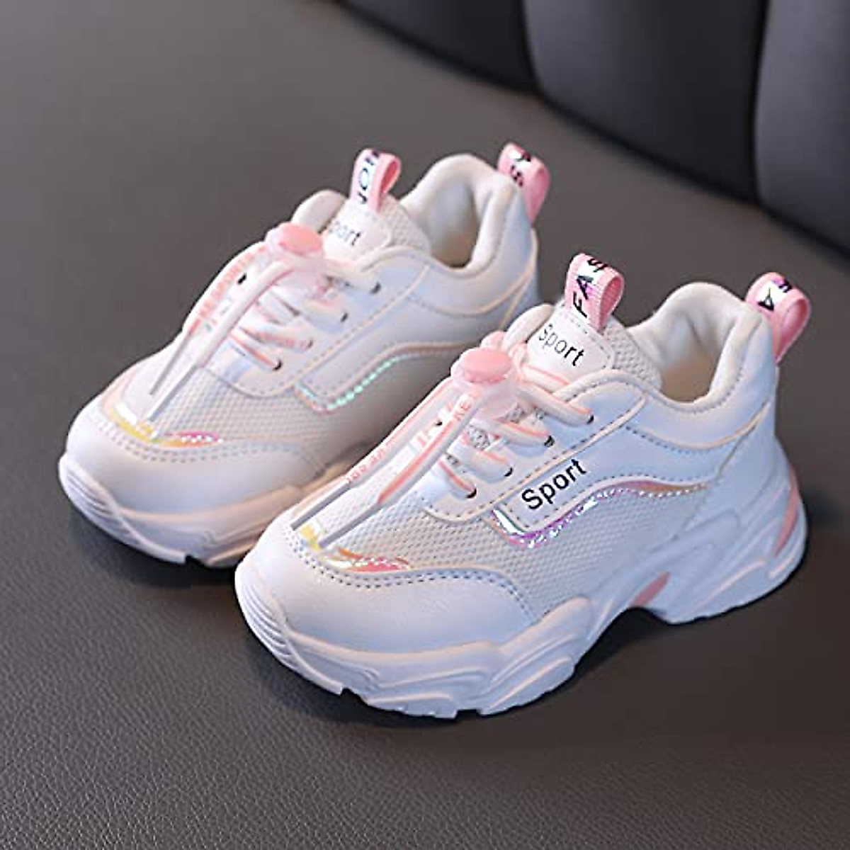 Toddler Kids Baby Boys Girls Sports Shoes Mesh Breathable Infant Soft Sneaker Shoes Running Shoes Walking Shoes (Pink, 4.5-5 Years Little Kid)