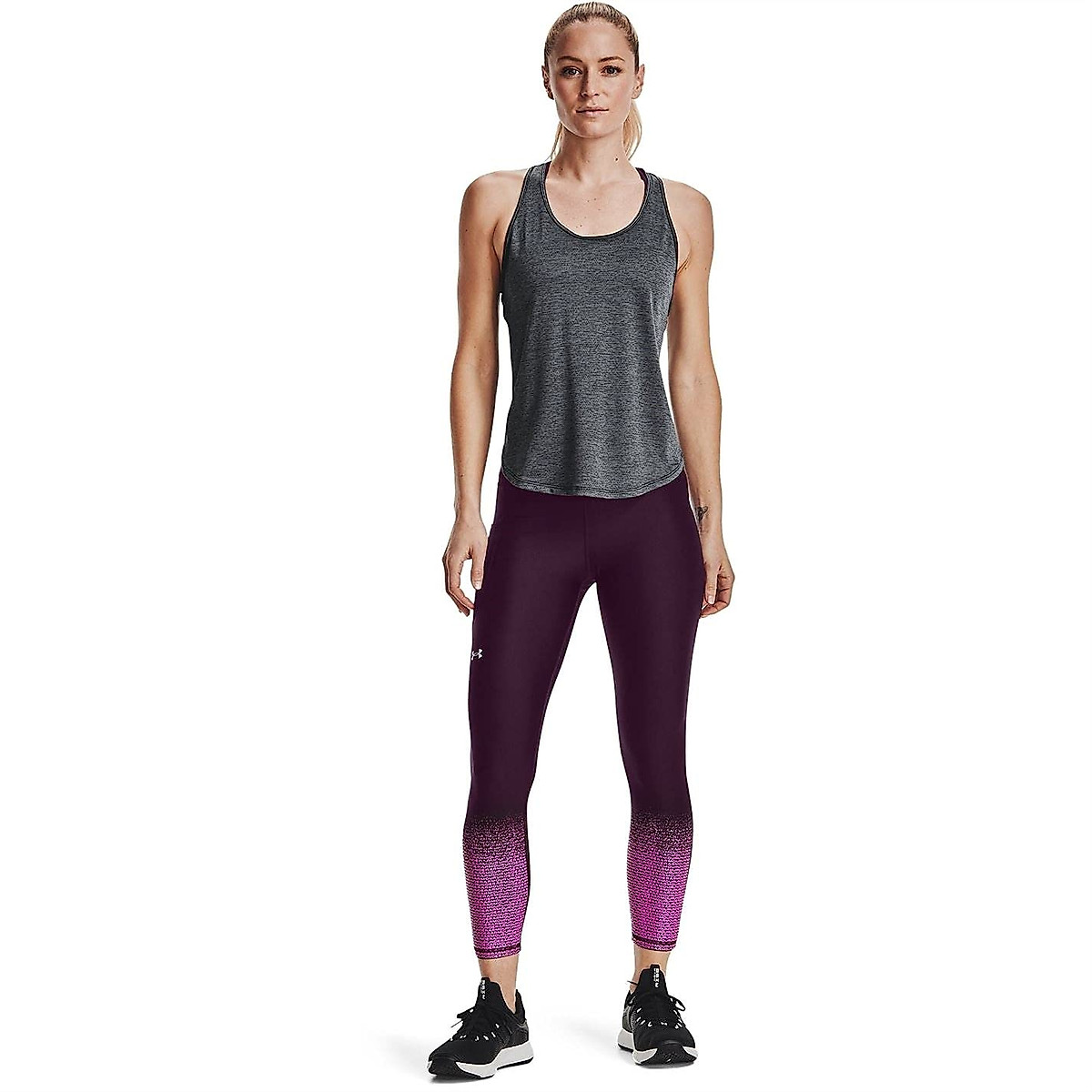 Under Armour Tech Vent Tank, Black (001)/White, Small