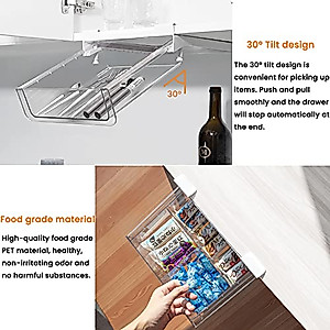 vacane Under Shelf Drawer Pull Out Under Cabinet Organizer Hanging Storage Baskets Easy to Install, Durable BPA-Free Plastic Storage Organizer for Kitchen Pantry, Cabinet Accessories
