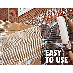 18 Inches X 1000 Feet Tough Pallet Shrink Wrap, 80 Gauge Industrial Strength Plastic Film, Commercial Grade Strength Film, Moving & Stretch Packing Wrap, for Furniture, Boxes, Pallets (8-Pack)