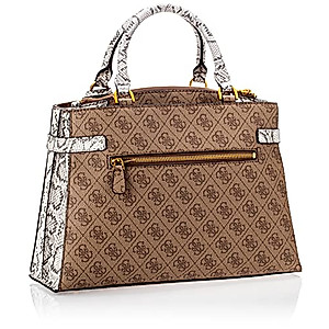 GUESS Zadie Girlfriend Satchel, Latte Logo Python