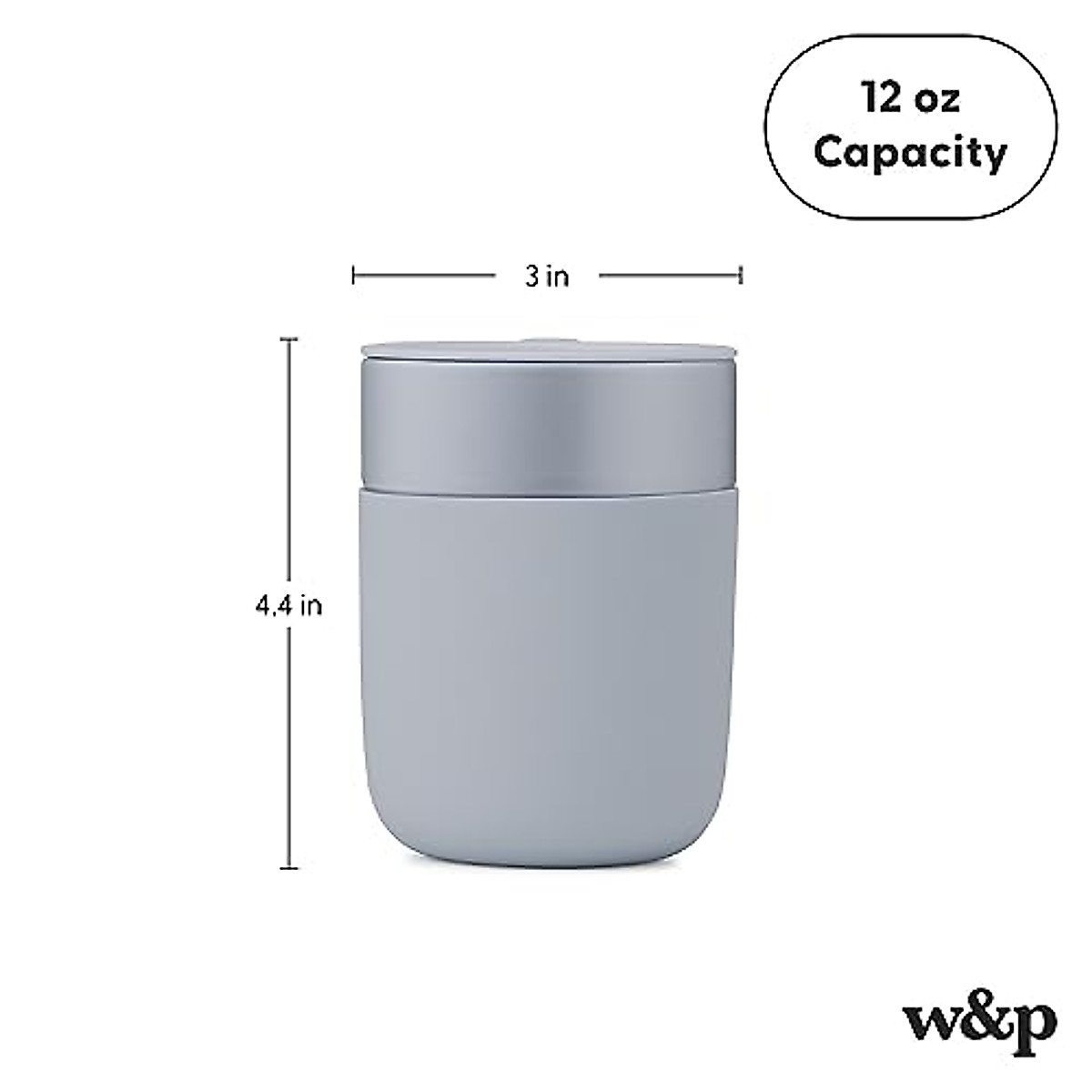 W&P Porter Ceramic Mug w/ Protective Silicone Sleeve, Terrazzo Cream 12 Ounces | On-the-Go | Reusable Cup for Coffee or Tea | Portable | Dishwasher Safe