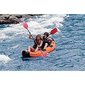 AIRHEAD Kayak Paddle, Deluxe 2 sect, 84", Curved Blade