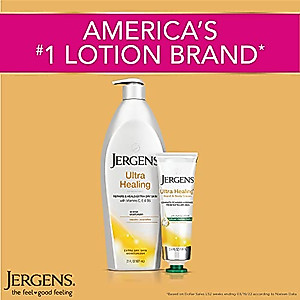 Jergens Ultra Healing Dry Skin Moisturizer, Body Lotion for Absorption into Extra Dry Skin, Use After Washing Hands, 10 Ounce, with HYDRALUCENCE blend, Vitamins C, E, and B5