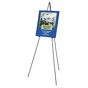 Quartet Instant Easel 63” Stand, Powder Coated Steel Material, Collapsible, Portable Display Stand for Posters, Signs, and Art, Tripod for Home and Office (29E)