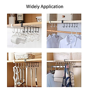 Art Secret 6-Hook Under Cabinet Mug Hanger (a- 3pcs White)