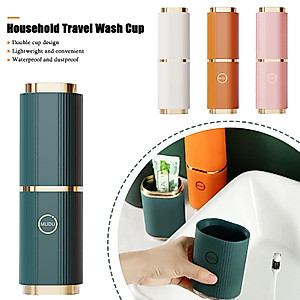 Crystalberry Travel Toothbrush Case Holder, Multifunctional Travel Cup Toothbrush Case and Carrier, Portable Travel Toothbrush Storage Box for Home Bathroom School Travel Business Trip Camping