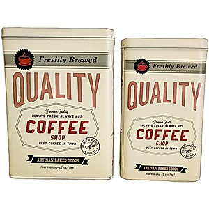 hadaaya Farmhouse Coffee Storage Container Set with Lids – Tall Rectangular Canisters for Coffee & Tea – Airtight White Kitchen Canister Set