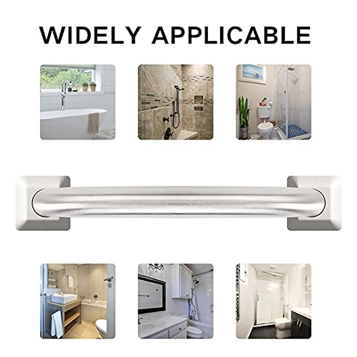 Bathroom Grab Bars Stainless Steel Handrail ADA Compliant 500lbs bathtubs and Showers Toilet Handle Safety for Handicap, Elderly, Disabled, Injury (12 inches)