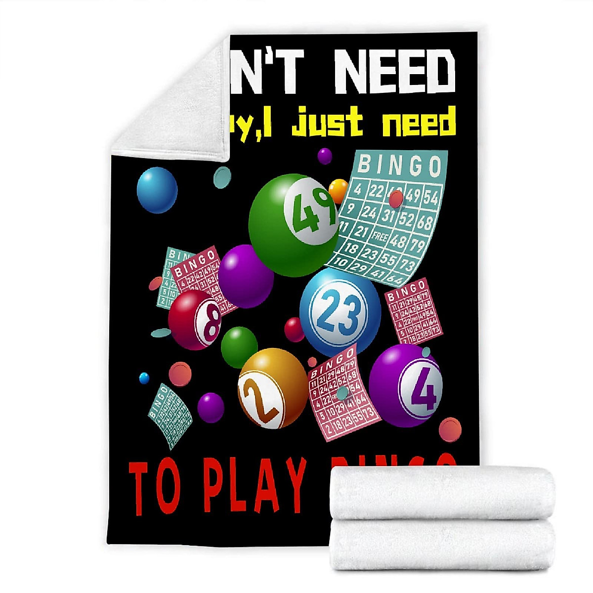 SANBOBO I Don't Need Therapy, I Just Need to Bingo Flannel Fleece Blanket Throw Couch Microfiber Soft Cozy Lightweight Luxury Bed Blanket 80"x60"for Adult