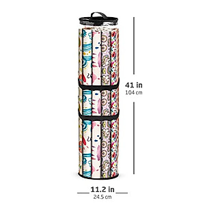 ZOBER Wrapping Paper Storage Containers - 40 Inch Gift Wrapping Organizer Storage - Fits 20 Standard Rolls of Wrapping Paper - Breathable Fabric, Waterproof